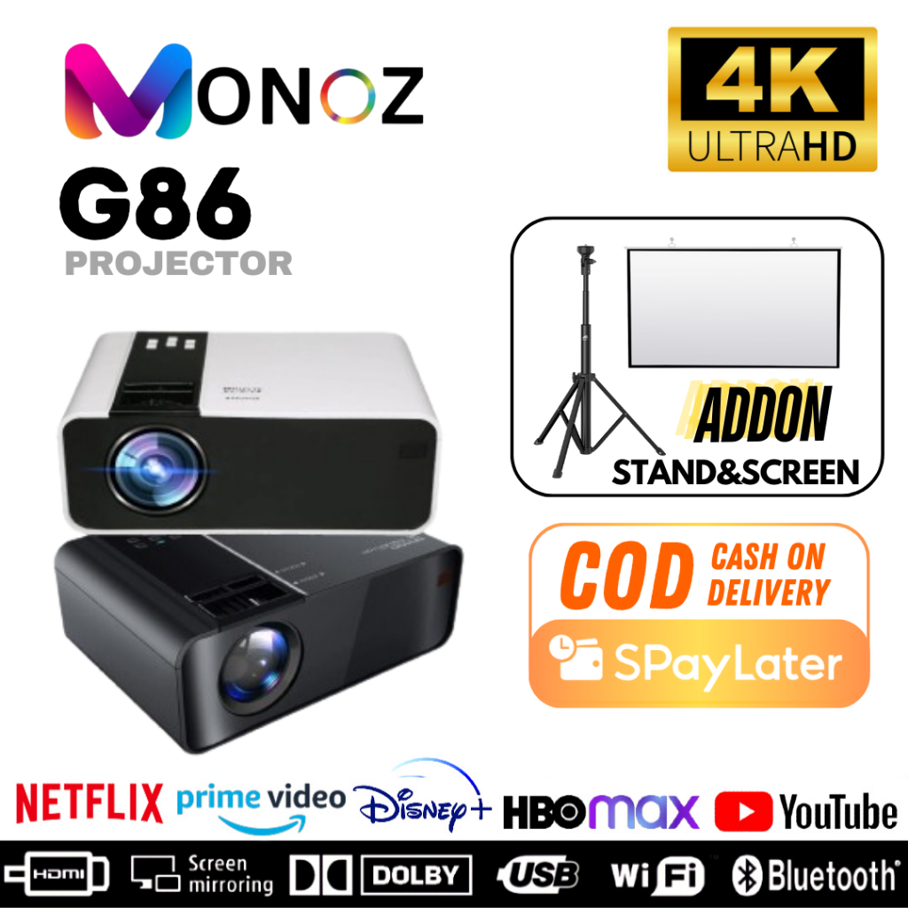 Máy chiếu MONOZ G86 Có thể bảo vệ 7500 lumens FULL HD Android 1080P ...