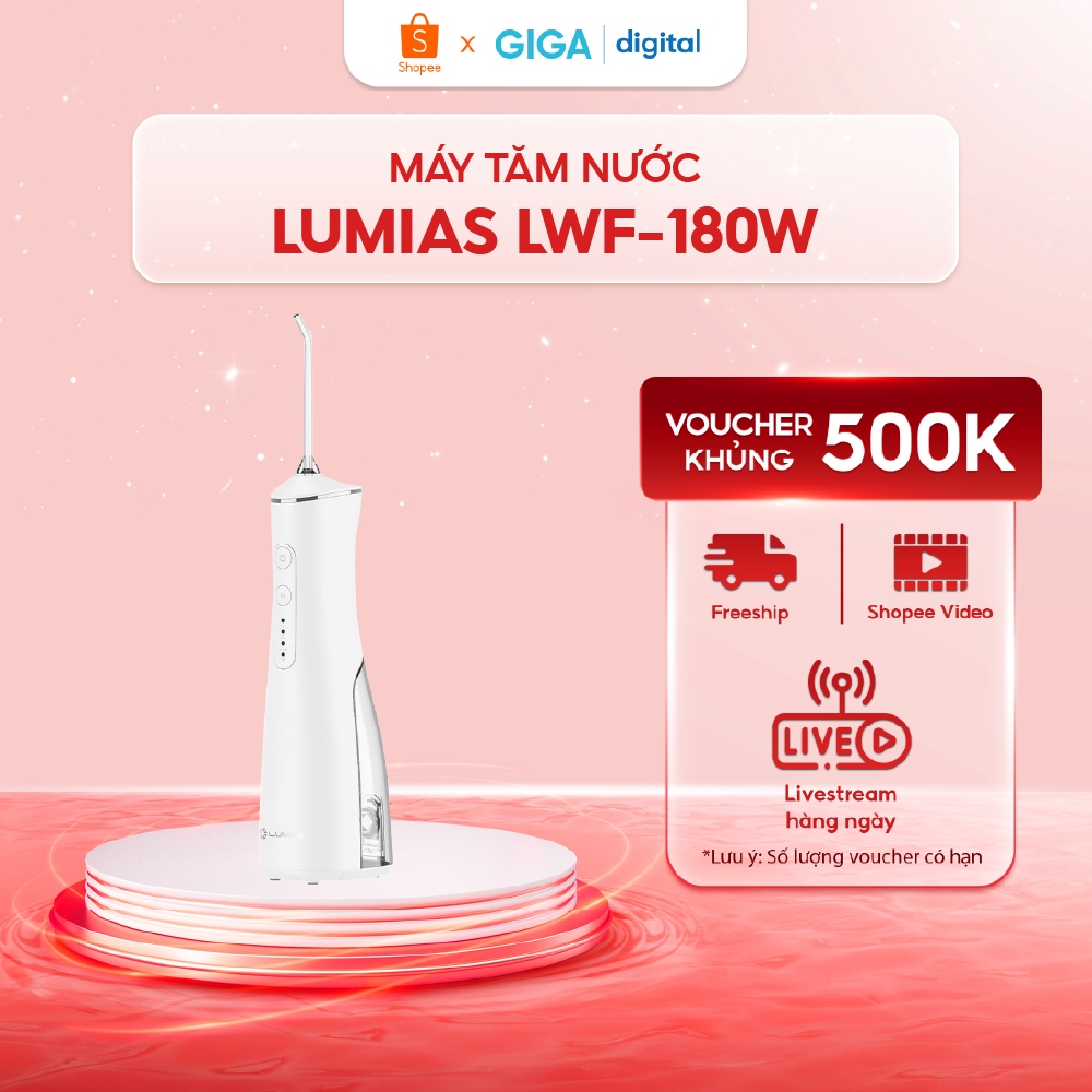 Máy tăm nước Lumias LWF-180W - 1400mAh, IPX7 - Thời gian sử dụng 30 ngày | Shopee Việt Nam