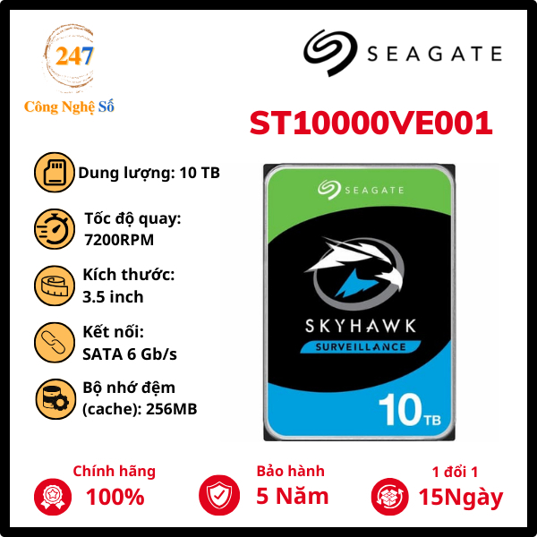 Ổ cứng Seagate SkyHawk AI 10TB ST10000VE001 | Shopee Việt Nam
