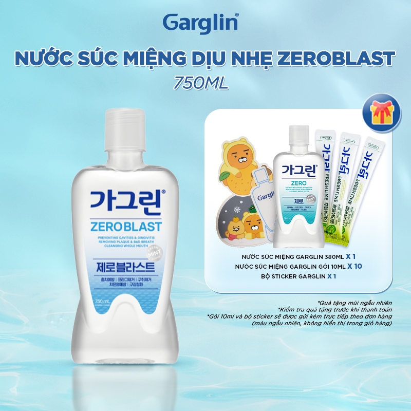 Nước súc miệng hơi thở thơm mát Garglin ZeroBlast không cồn chai 750ml | Shopee Việt Nam