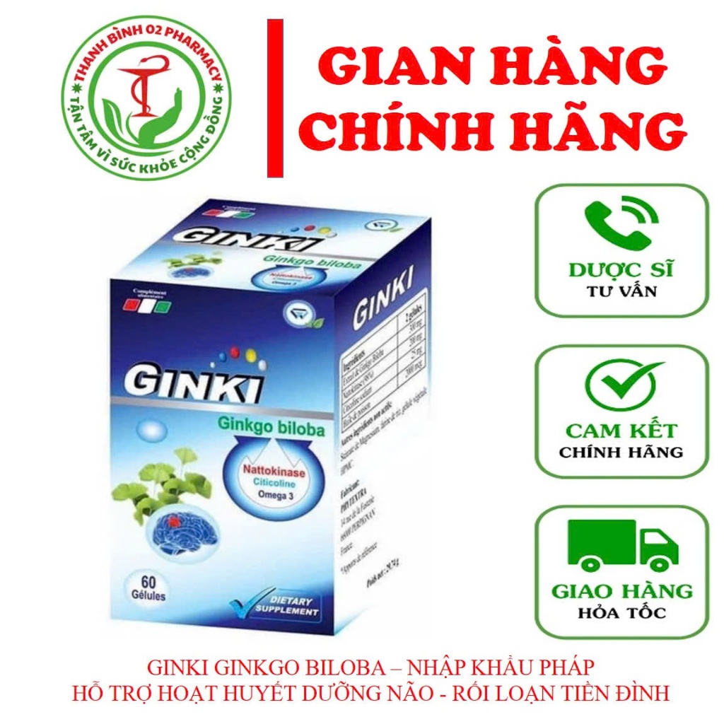 GINKI - NHẬP KHẨU PHÁP - HỖ TRỢ HOẠT HUYẾT DƯỠNG NÃO - GIẢM RỐI LOẠN ...