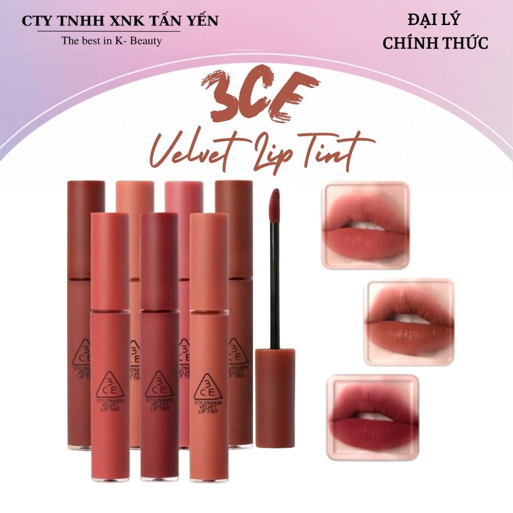 Son Kem 3CE Velvet Lip Tint 4g (Taupe - Walk N Talk - Child Like - New ...