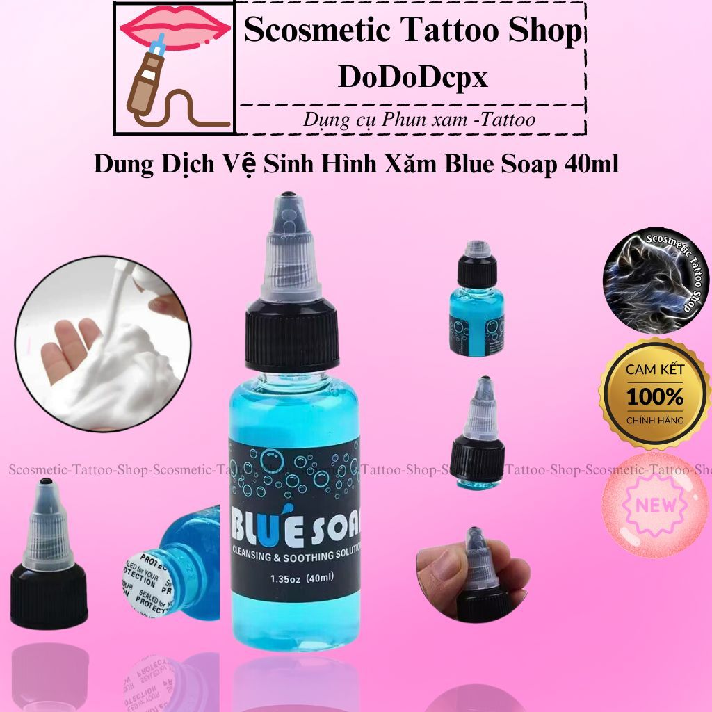 Nước rửa Blue soap 40ml, dung dịch bluesoap lau chùi mực vệ sinh hình ...