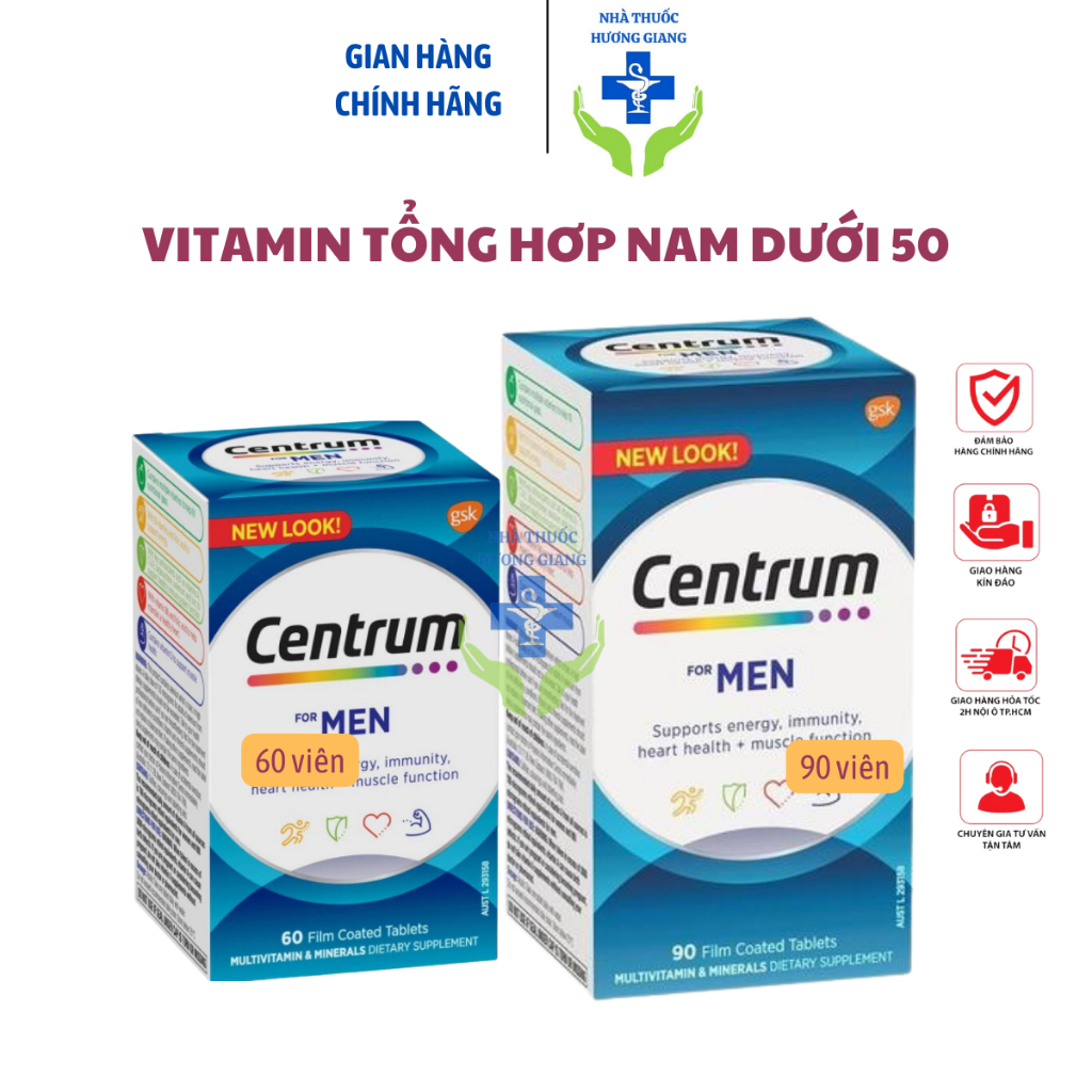 Vitamin Centrum Men 60 Viên Úc- Vitamin tổng hợp dành cho nam giới dưới ...