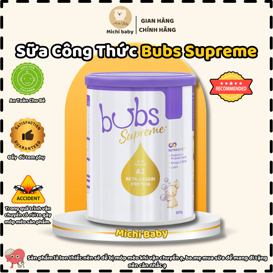 Sữa Công Thức Bubs Supreme Đạm A2 Cao Cấp Chính Hãng Đầy Đủ Tem Phụ Lon ...