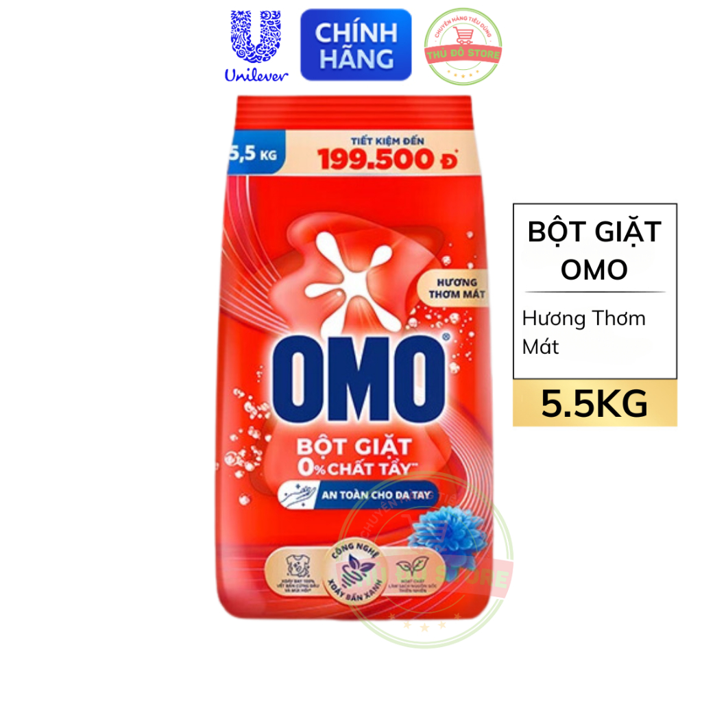 Bột Giặt Tay OMO Đỏ Hương Thơm Mát - Túi 5.5KG | Shopee Việt Nam
