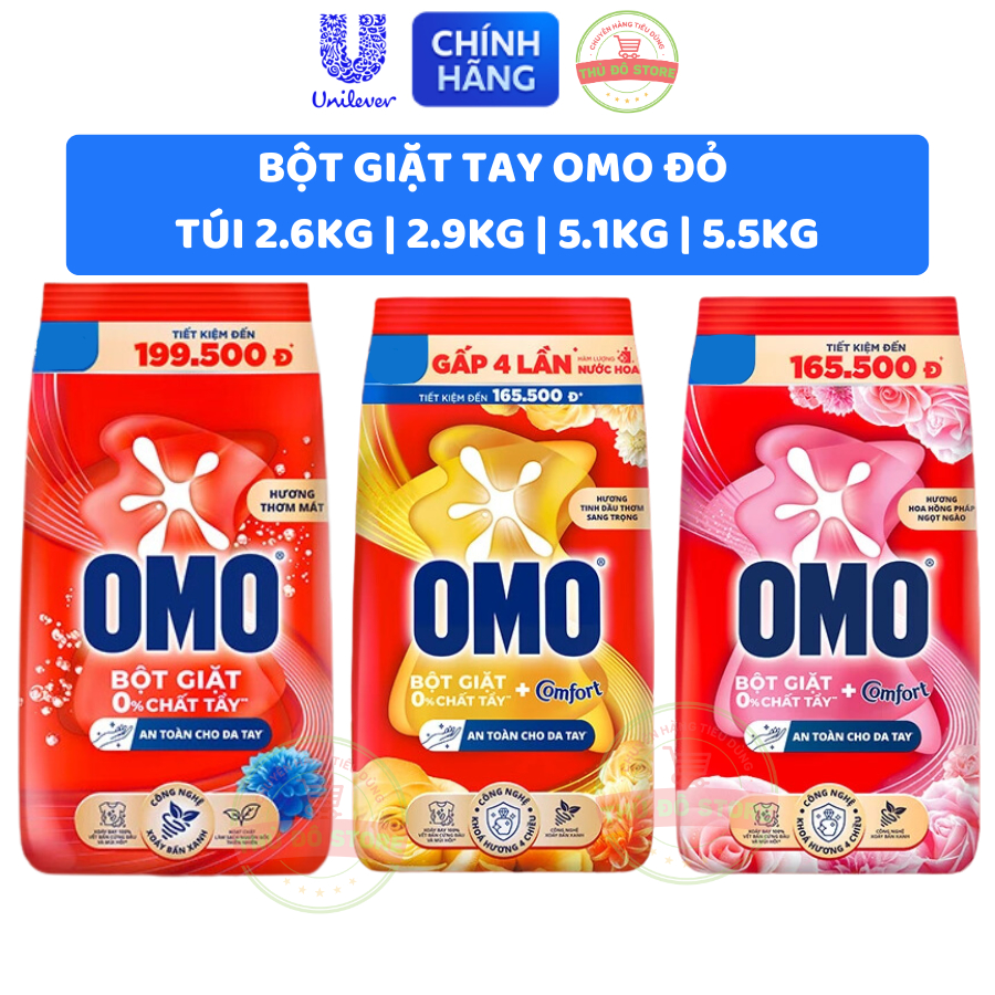 Bột Giặt Tay OMO Xoáy Bay Vết Bẩn Cứng Đầu Và Mùi Hôi - Túi 700G | 2.6KG | 2.9KG | 5.1KG | 5.5KG ...
