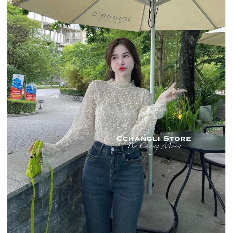 ÁO REN LEN HOA TAY BÈO | Shopee Việt Nam