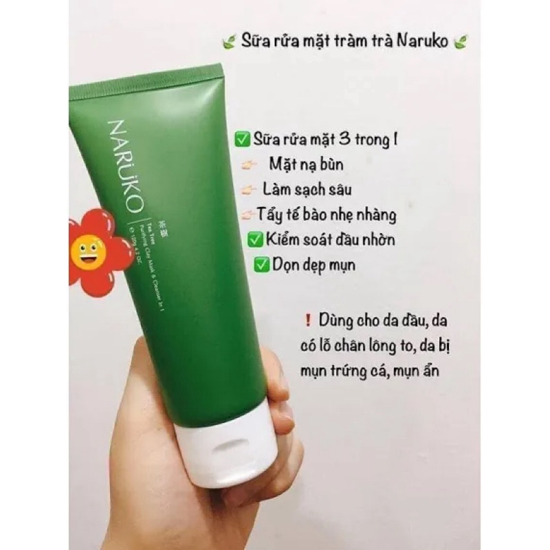 Sữa rửa mặt dạng bùn Naruko trà tràm Tea Tree Purifying Clay Mask and ...