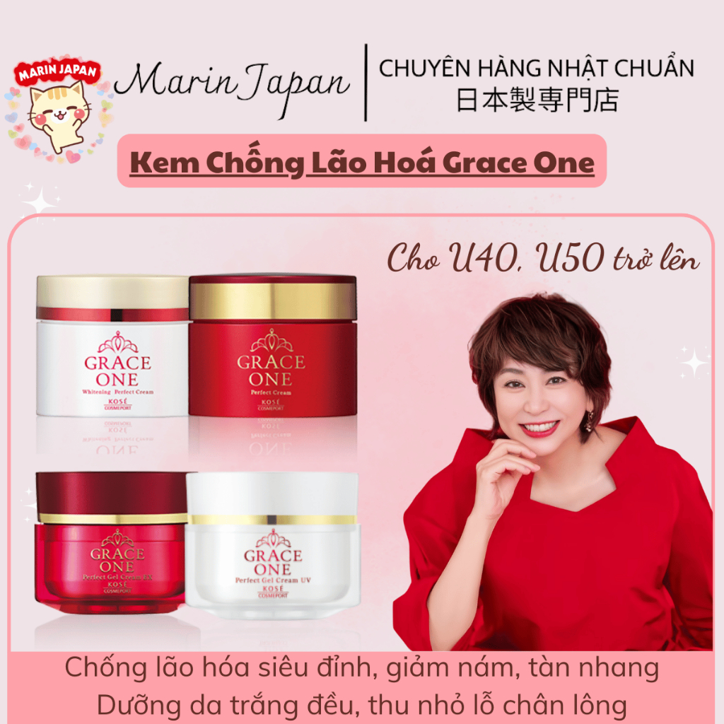 Kem dưỡng da Kose Chính Hãng Nhật Bản - Grace One Perfect Gel Cream UV và EX dành cho các mẹ 40 ...