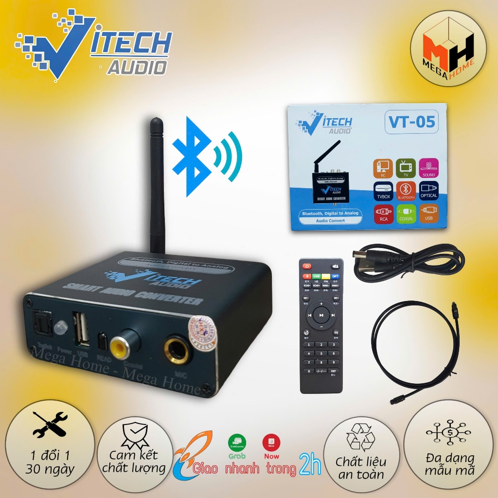 Bộ chuyển đổi âm thanh OPTICAL sang AV vitech VT05, XL6-PRO tích hợp ...