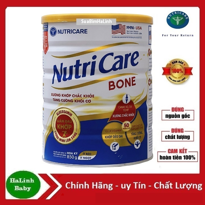 Sữa NutriCare Bone 900g Tăng Cường Canxi/Giúp Xương Chắc Khỏe/Phòng Loãng Xương cho người trưởng ...
