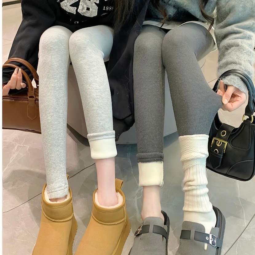Quần legging tăm cạp cao lót lông ấm áp, quần giữ nhiệt mùa đông co ...