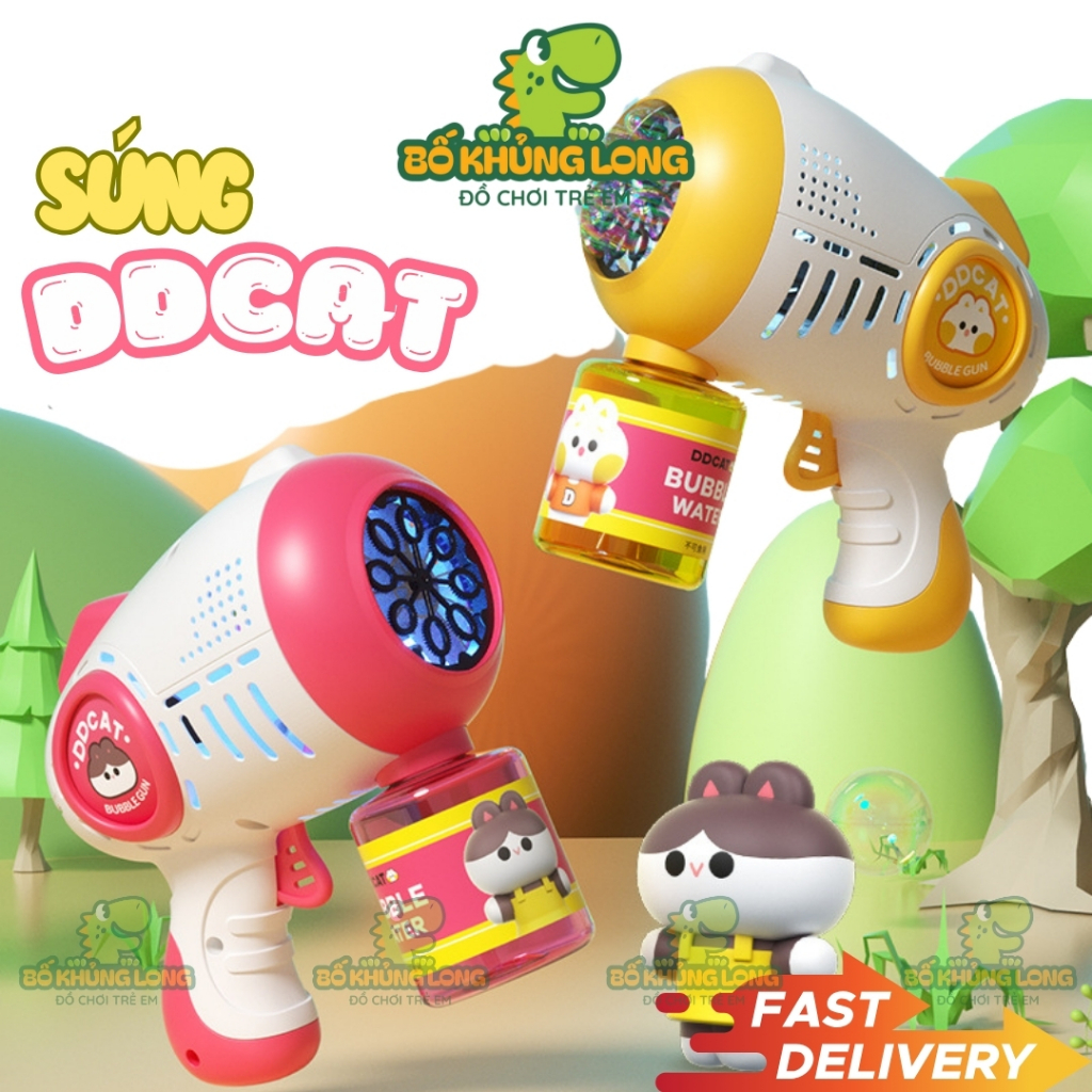 Súng Bắn Bong Bóng Xà Phòng Có Đèn Led DDCAT Súng Đồ Chơi Cho Bé Bắn ...