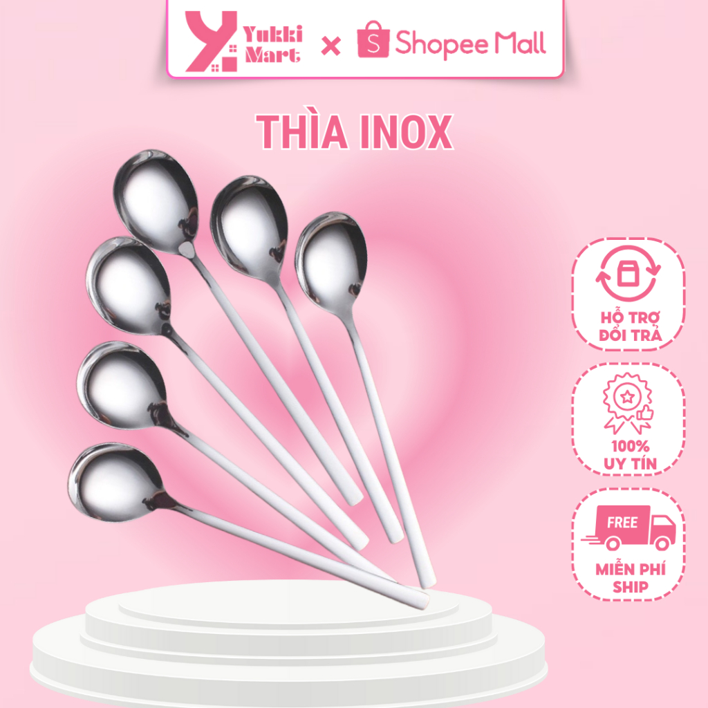 Thìa Inox, Muỗng Inox Miệng Tròn Cán Dài Trơn ( YUKKI MART) | Shopee ...