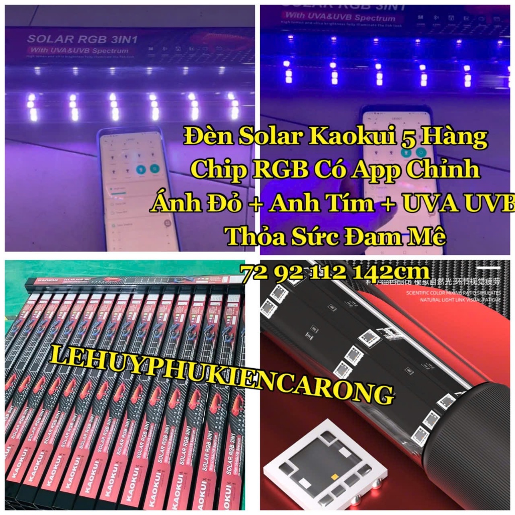 Đèn Solar Kaokui 5 Hàng Chip RGB Có App Easycon Chỉnh Ánh Đỏ + Anh Tím ...
