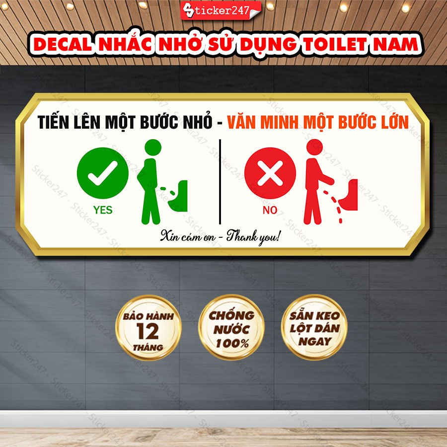 Decal Đi Vệ Sinh Bồn Đứng Nam Đúng Cách🌈𝑭𝒓𝒆𝒆𝒔𝒉𝒊𝒑 Sticker Nhắc Nhở ...