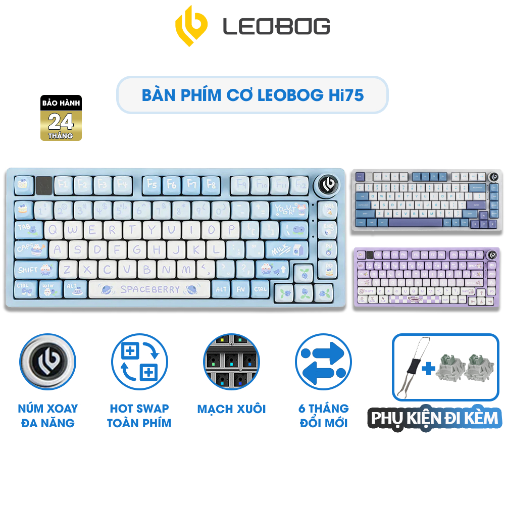 Bàn Phím Cơ Có Dây LEOBOG Hi75 Gaming Led RGB Có Hotswap Có Núm Vặn Đa ...