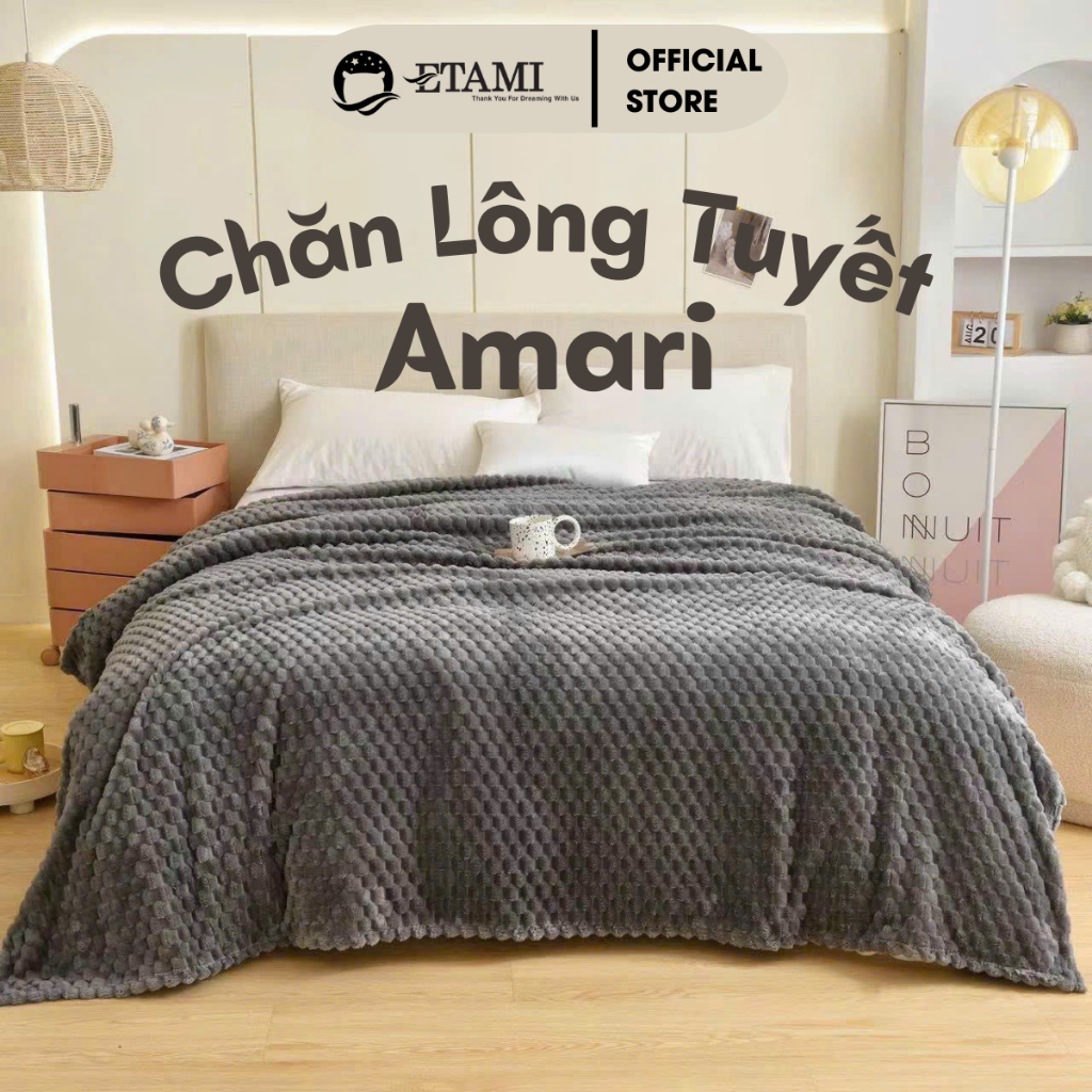 Chăn Lông Tuyết Amari 2mx2m2 ETAMI - Nhẹ, Ấm Áp, Mềm Mại, Dùng Được 4 ...