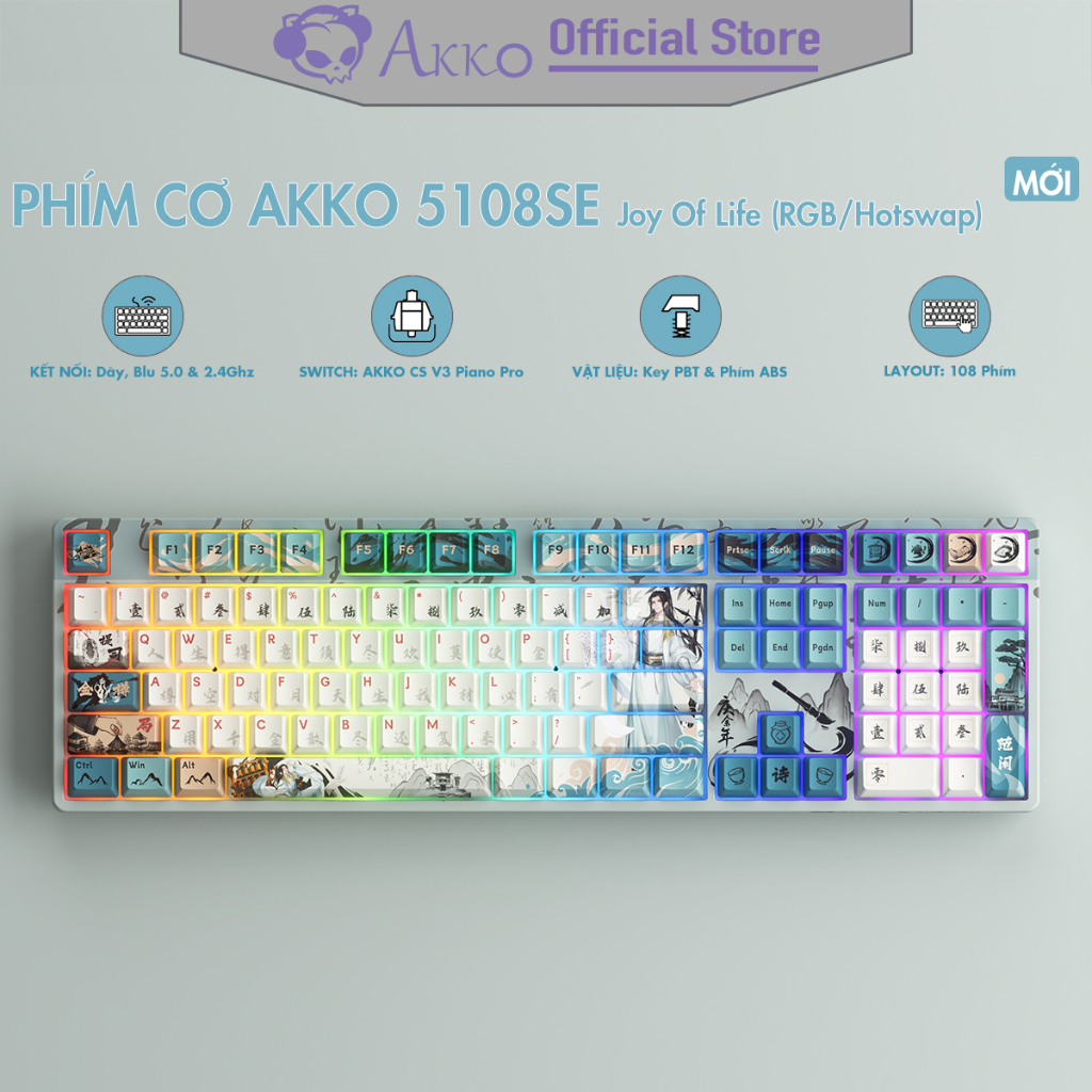Bàn phím cơ AKKO 5108 SE Joy of Life [ Hotswap / RGB / Multi-modes ...