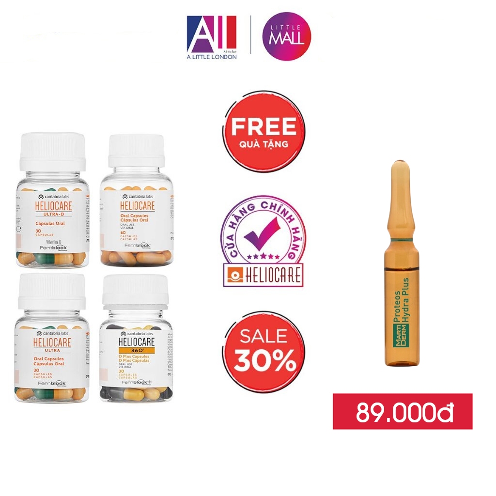 Viên uống chống nắng Heliocare oral ultra / ultra-d / 360 TẶNG Ampoule ...