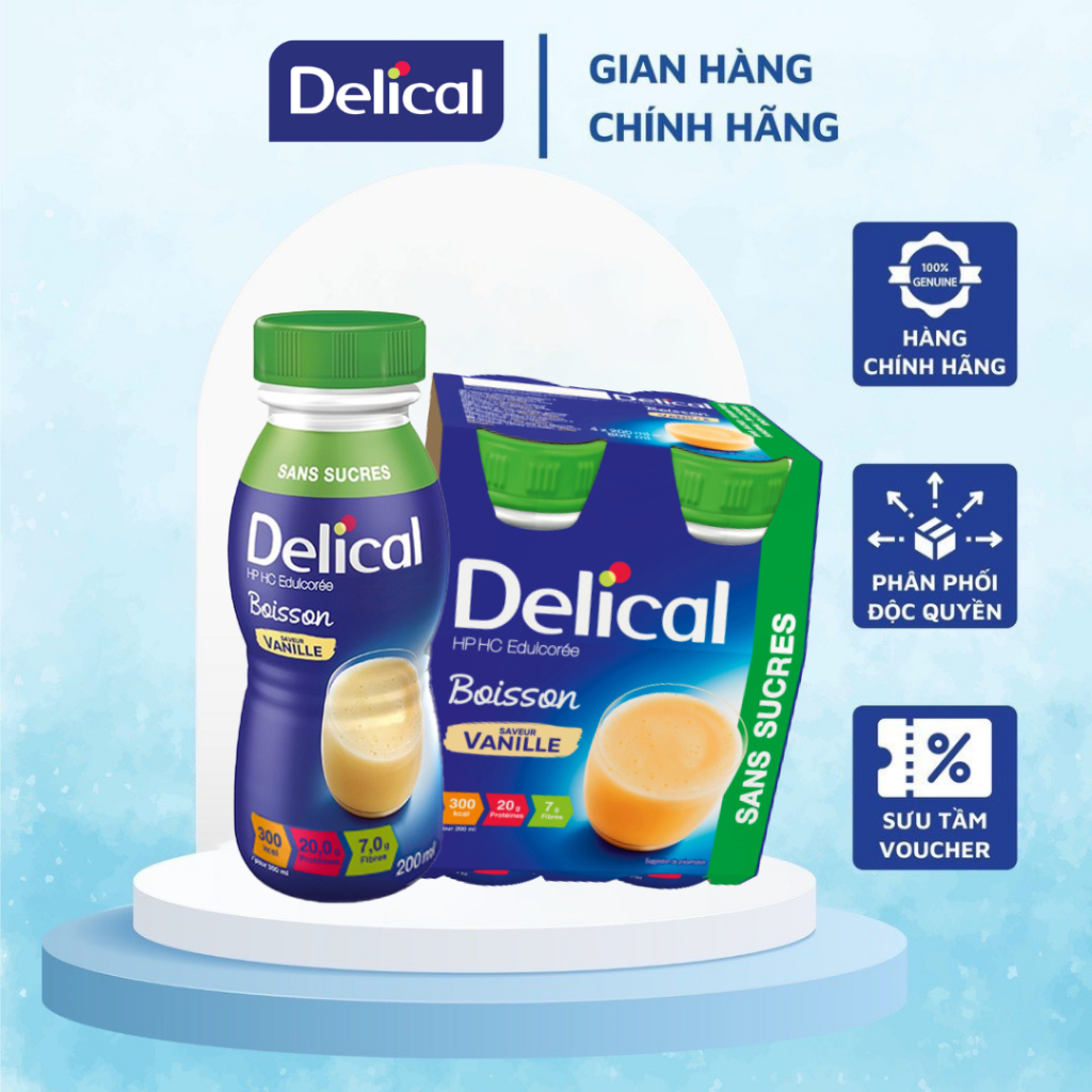 Combo 2 lốc delical vị vani 200ml. Dành cho người ung thư, tiểu đường ...