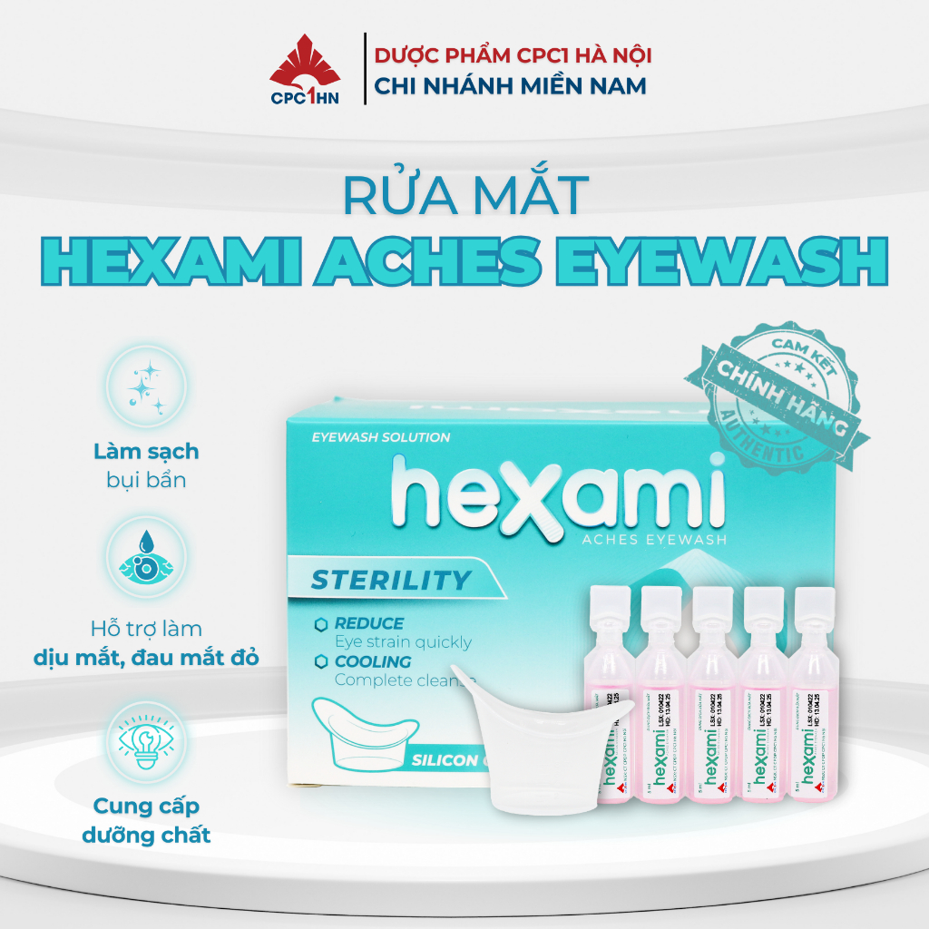 Ống Rửa Mắt Cao Cấp HEXAMI ACHES EYEWASH Vô Khuẩn Giảm Ngứa Mắt Đau Mắt ...