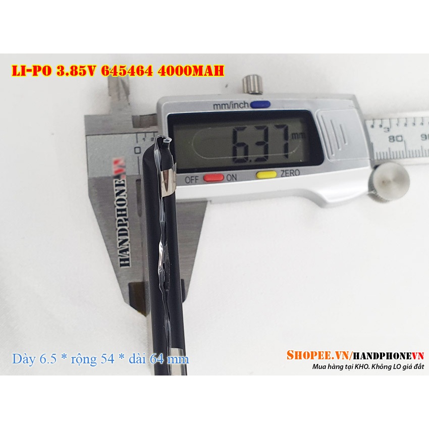 Pin Li-Po 3.85V 4000mAh 645464 (Li-Polymer) cho Laptop, Điện Thoại, Loa ...