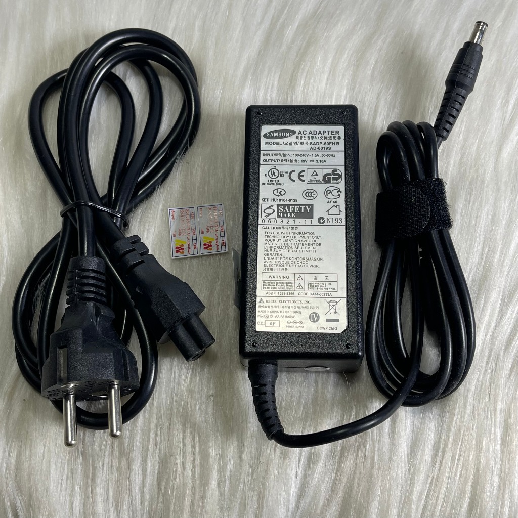 Sạc Laptop Samsung 19V-3.16A R429 R439 R428 - Adapter kèm dây nguồn ...