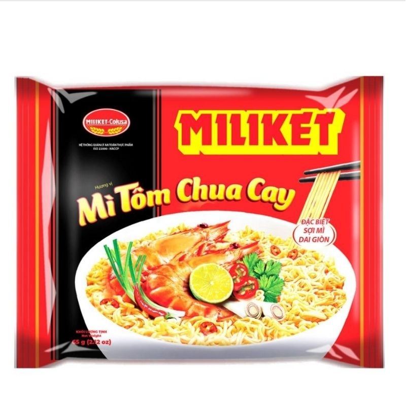 Thùng 30 gói Mì Miliket vị tôm chua cay gói 65g | Shopee Việt Nam