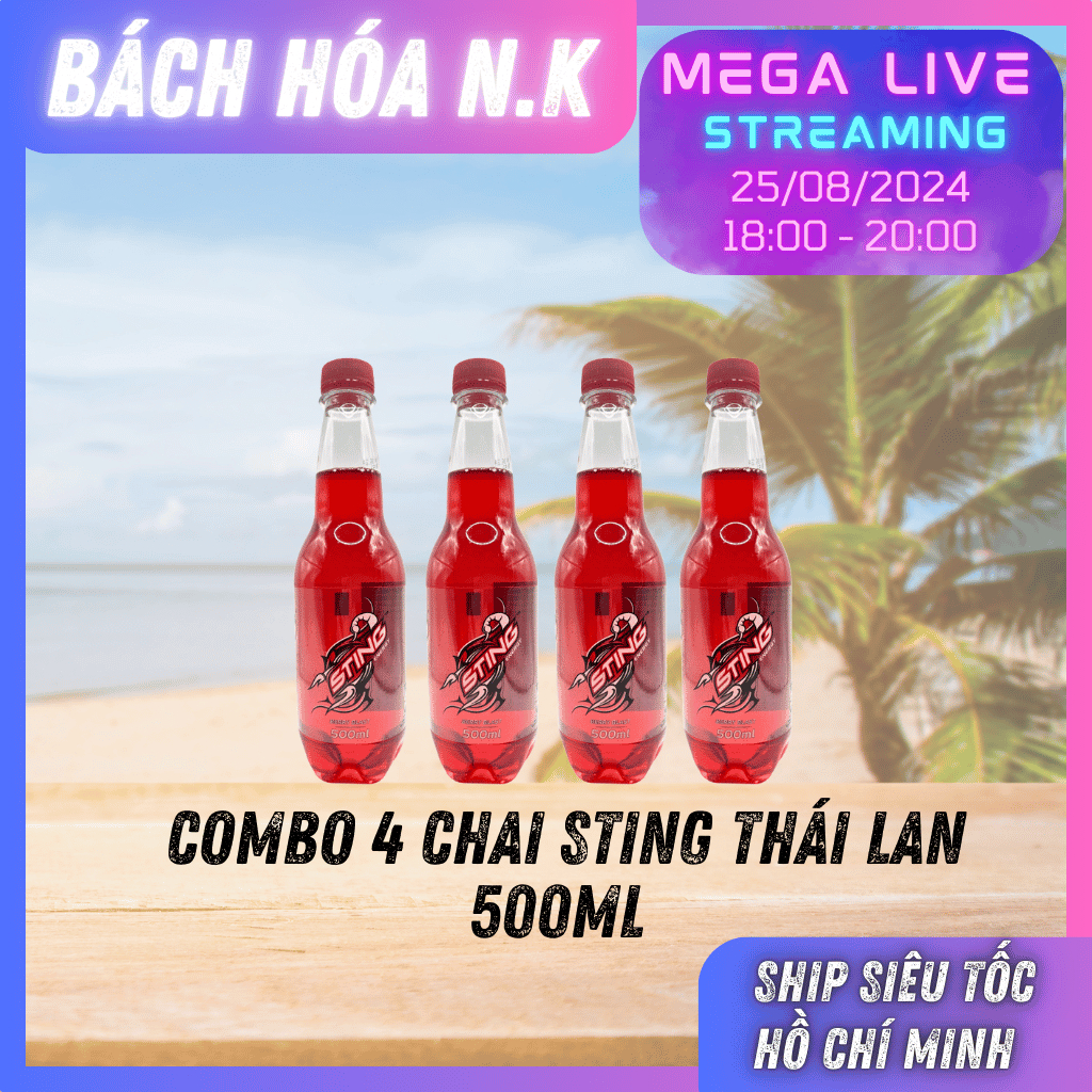 Nước Tăng Lực Sting Dâu - Thái Lan - Chai Lớn 500ml - [Combo 4 Chai ...