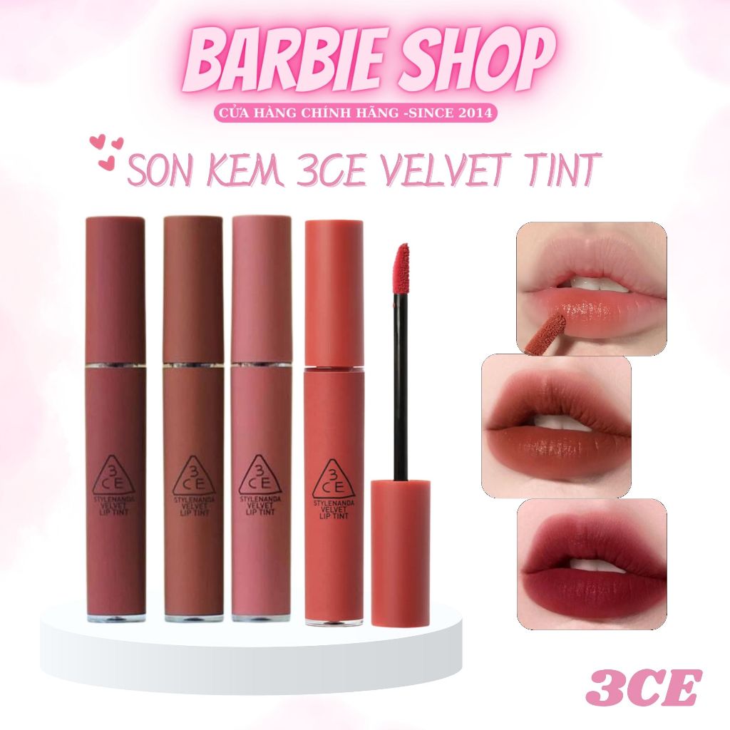 Son Kem Lì 3CE Velvet Lip Tint [Chillike -Taupe- Bitter Hour-Like ...