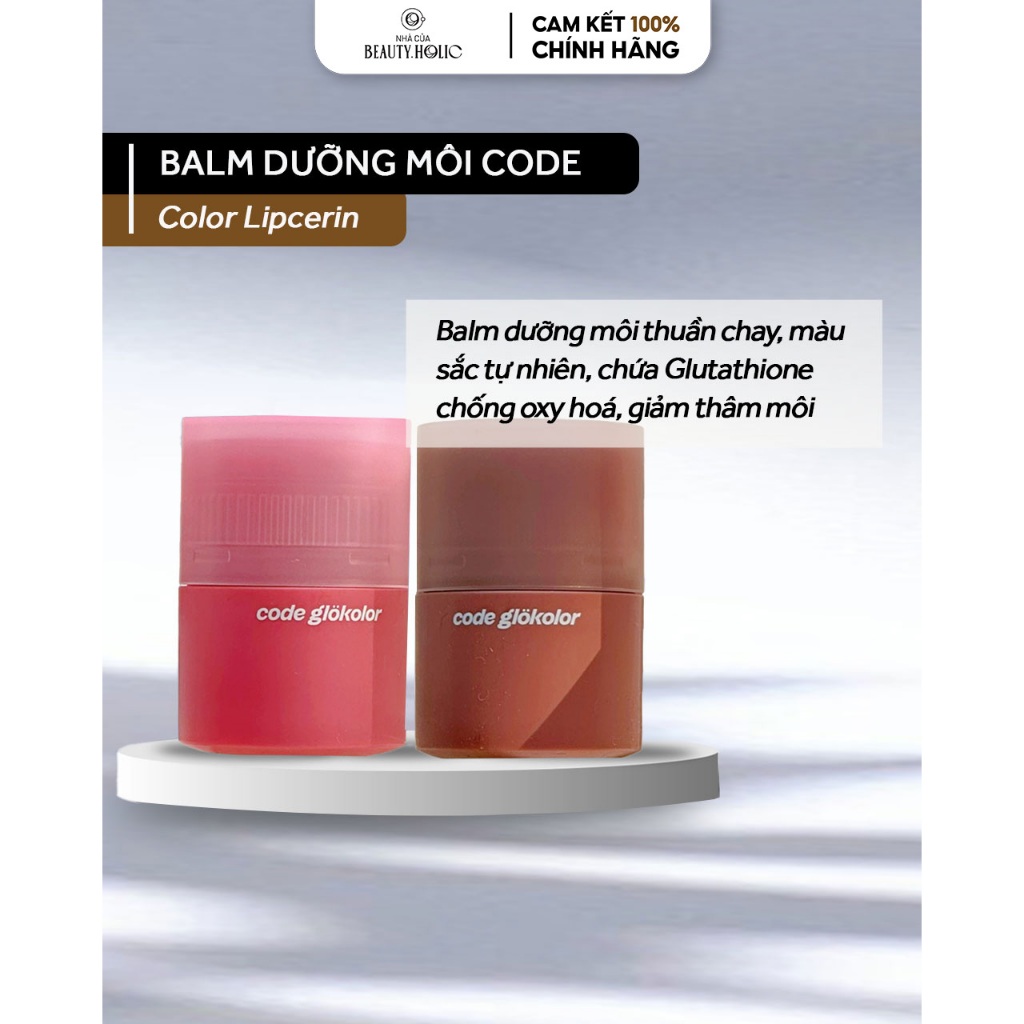Balm dưỡng môi có màu CODE GLOKOLOR COLOR LIPCERIN | Shopee Việt Nam