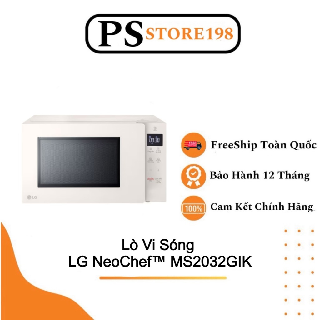 Lò Vi Sóng LG 20L NeoChef™ MS2032GIK - Điều khiển cảm ứng - Có khóa trẻ ...