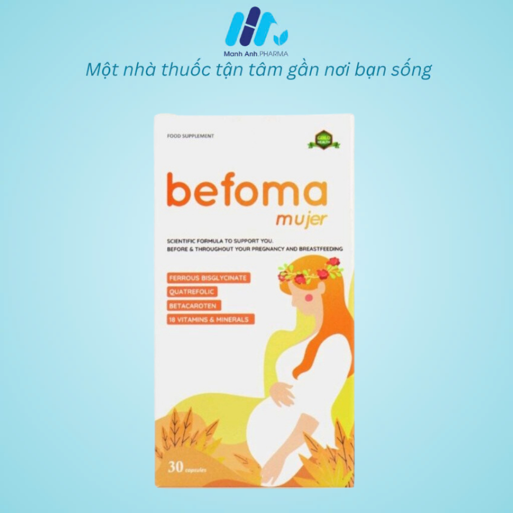 Viên Uống Befoma Mujer Bổ Sung Vitamin Tổng Hợp Cho Bà Bầu Hộp 30 Viên ...