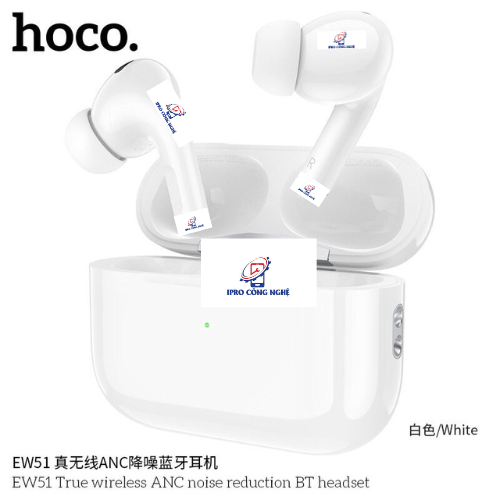 Tai nghe bluetooth Hoco EW51 - ANC khử ồn V5.3 chính hãng, vuốt tăng giảm âm lượng, loa dock sạc ...