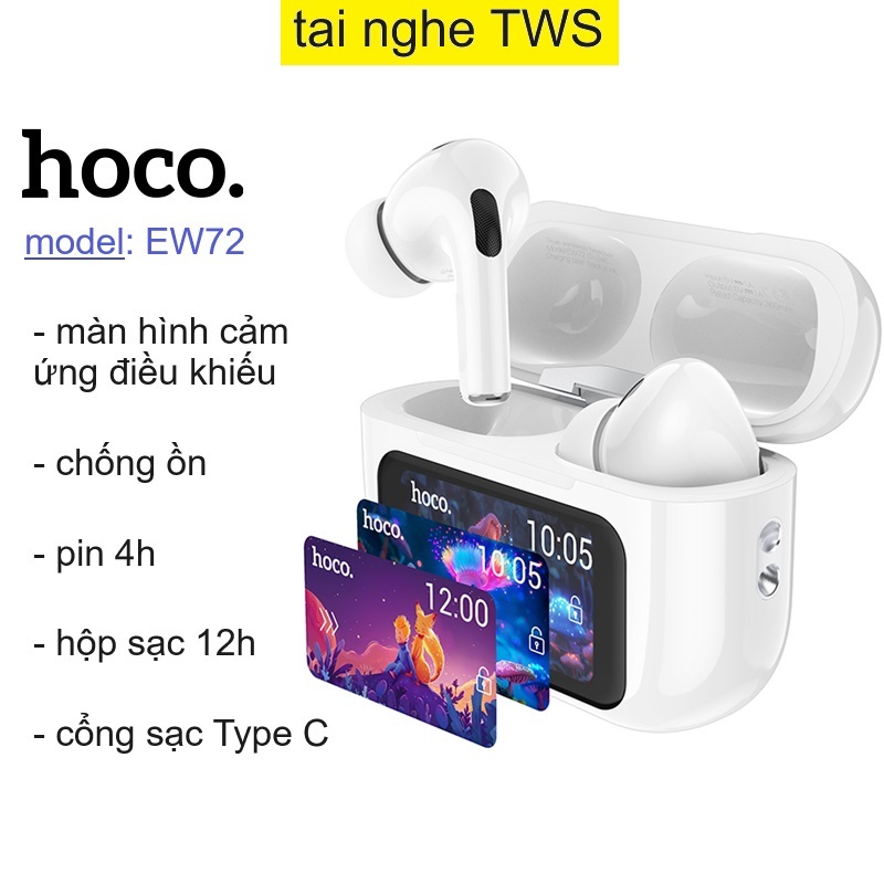 Tai nghe bluetooth TWS Hoco EW72 màn hình cảm ứng điều khiển, pin 4h ...
