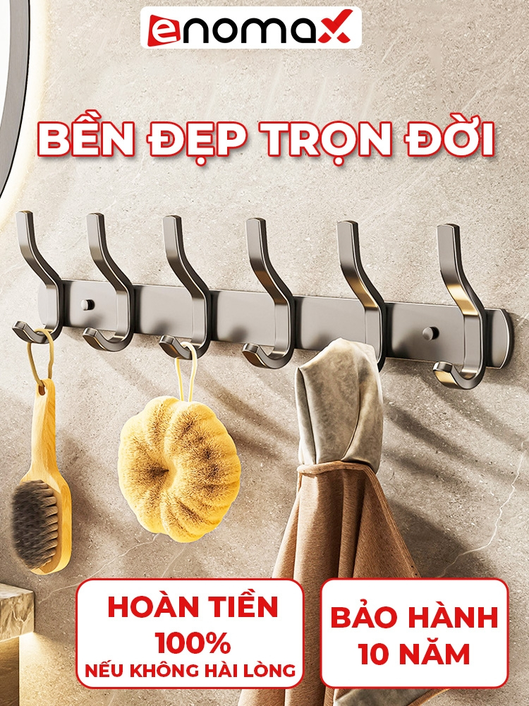 Móc dán tường Enomax đa năng treo quần áo, đồ dùng phòng tắm chất liệu ...