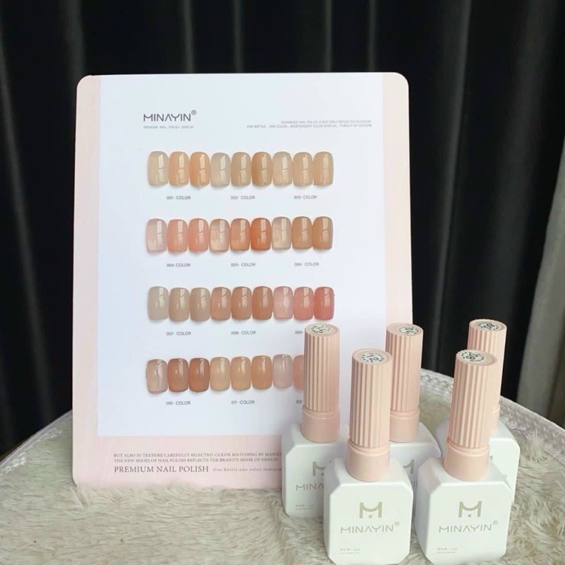 Set Sơn Minayin 12 màu tông Nâu, Hồng Chất gel đậm đặc, chuẩn màu ...