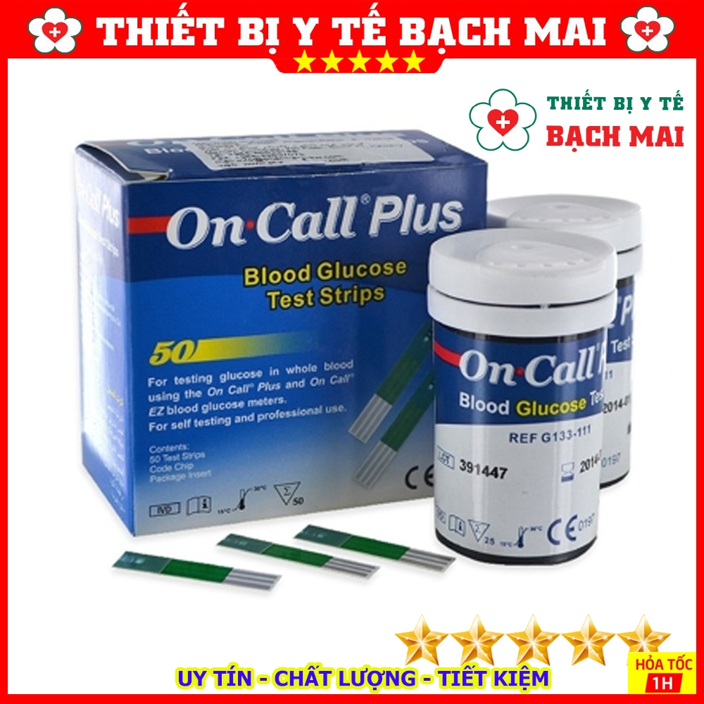[HỘP 50] Que Thử Tiểu Đường On Call Plus Dùng Cho Máy Đo Đường Huyết ...