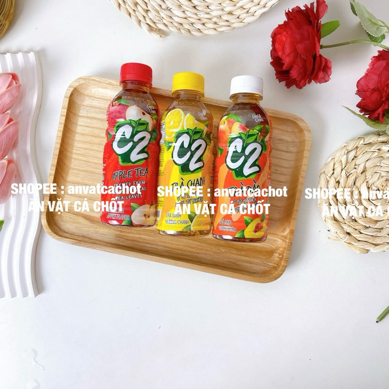 Nước uống C2 trà đào, trà chanh, trà táo 225ml Date mới, Nhai Cả Tuổi ...