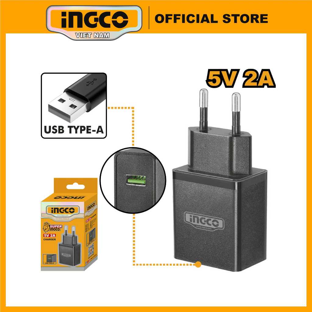 Củ Sạc điện thoại INGCO, type-A sang type-C INGCO FCLI120502 5V 2A ...