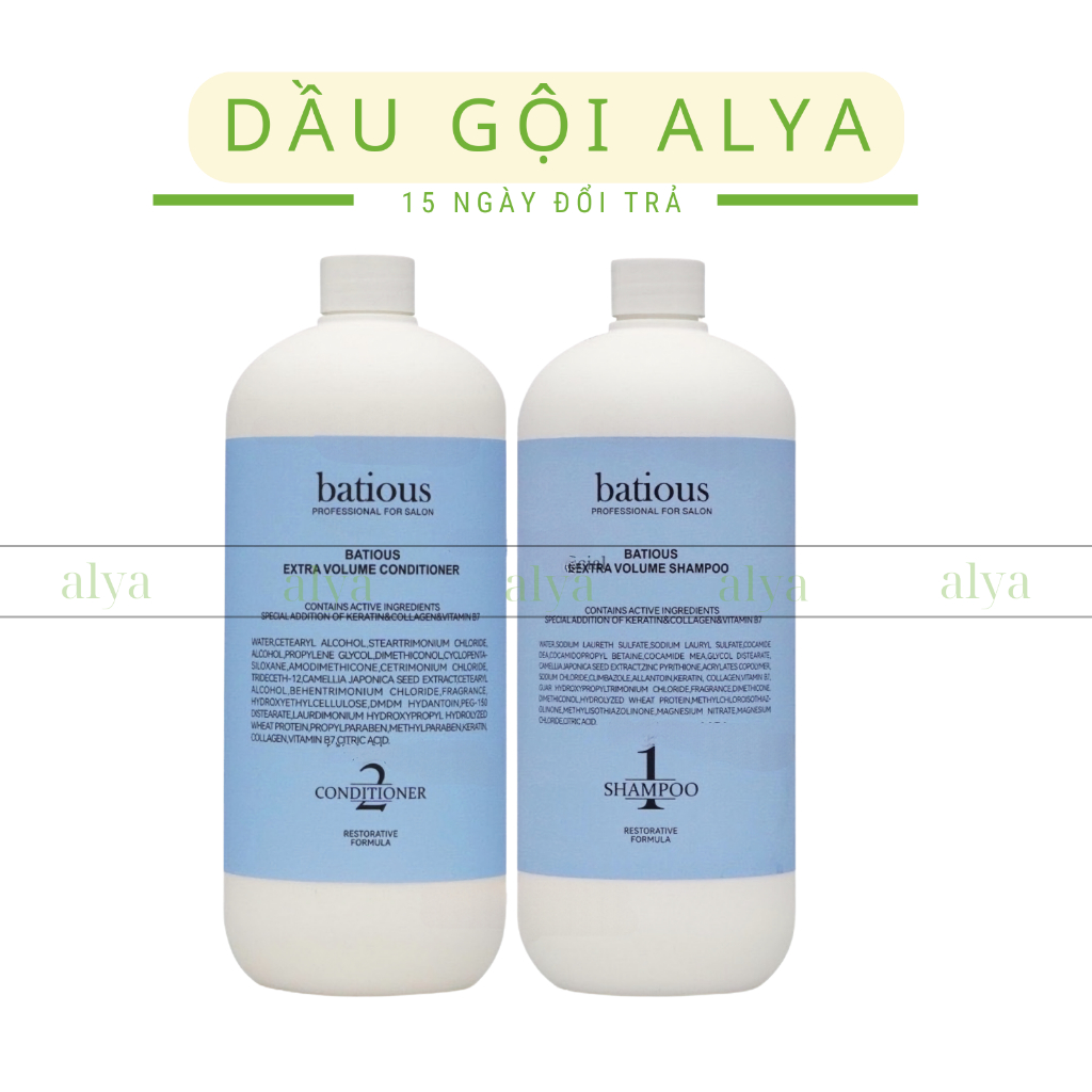 Dầu Gội Xả Batious Màu Xanh 500ml-960ml Làm Phồng Tóc, Kiềm Dầu. Hàng ...