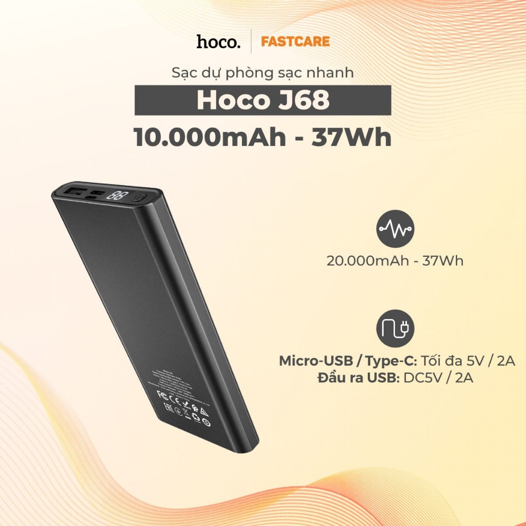 Sạc dự phòng J68 10.000mah | Shopee Việt Nam