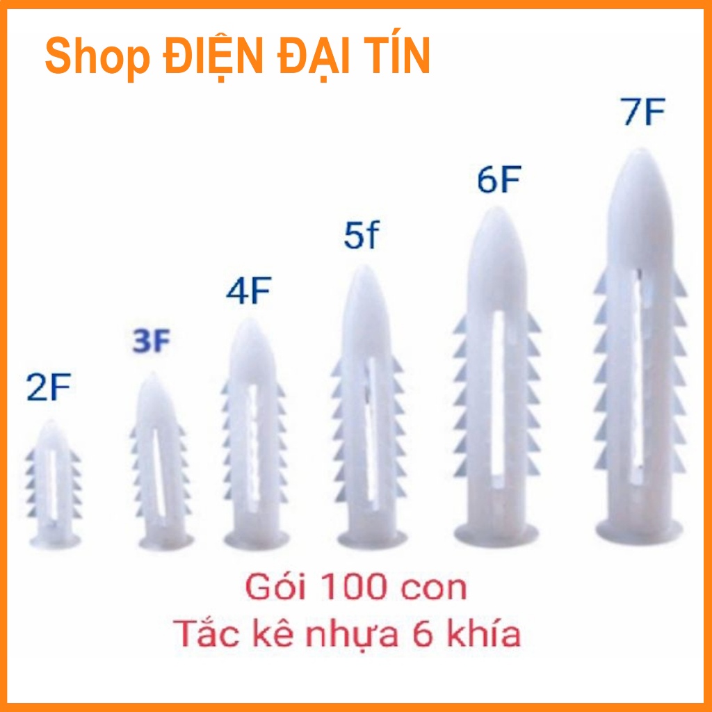 Combo 10 Tắc kê nhựa đóng tường 2F 3F, 4F , 5F, 6F | Shopee Việt Nam