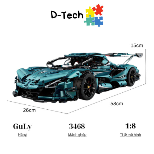 Mô hình lắp ráp đồ chơi Technic Siêu xe Apolo Guly Gumpert IE tỉ lệ 1:8 ...