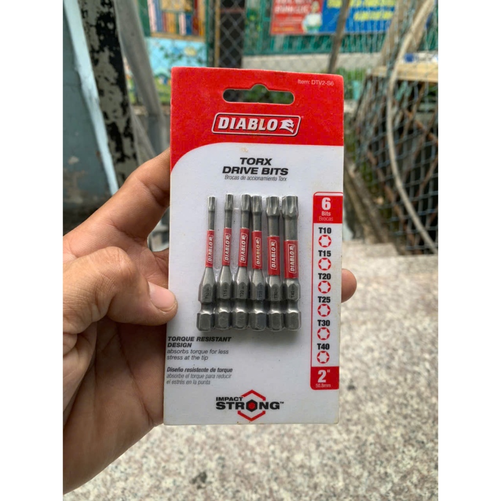 Bộ 6 mũi vít hoa thị - lục giác sao T10 T15 T20 T25 T30 T40 không có lỗ Diablo hàng thanh lý ...