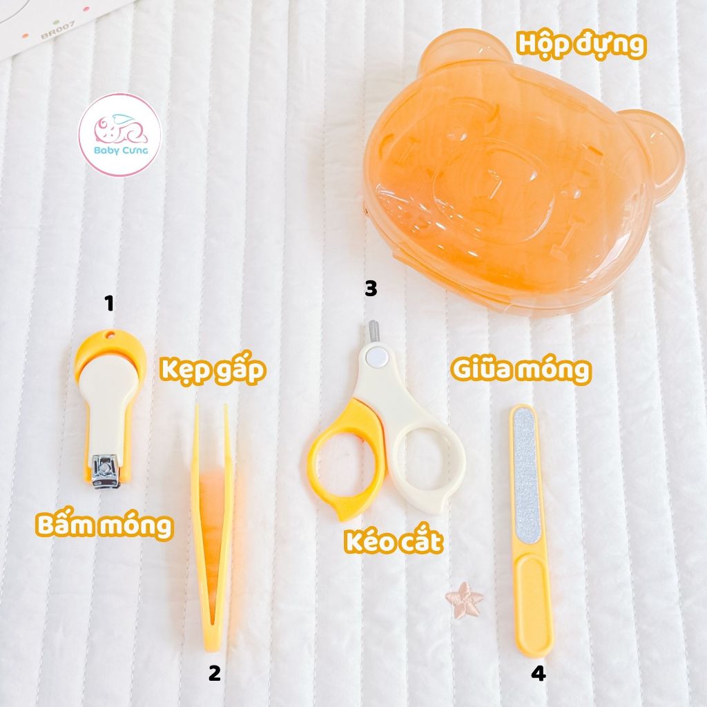 Bộ Bấm Móng Bar-rot 5 Chi Tiết an toàn cho bé, Kèm Hộp Đựng Hình Gấu ...