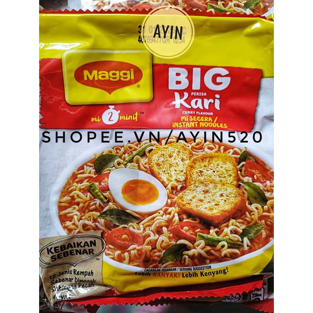 (HSD 01/2025) Mì Gói Maggi Vị Kari Malaysia ( 1 Gói 79g / Big Kari Size 106g ) | Shopee Việt Nam