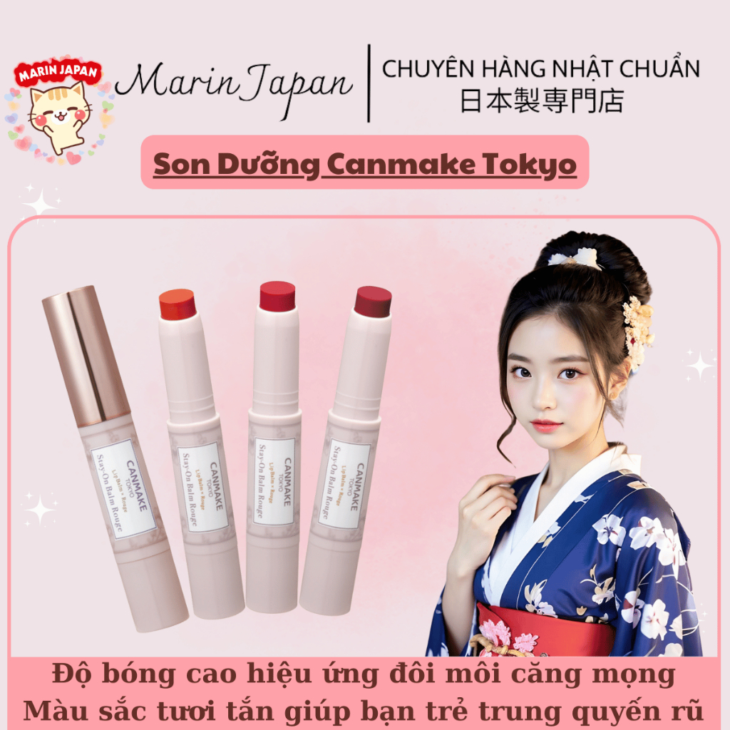 [CHÍNH HÃNG] Son Dưỡng có màu Canmake Chính Hãng Stay On Balm Rouge Nhật Bản | Shopee Việt Nam